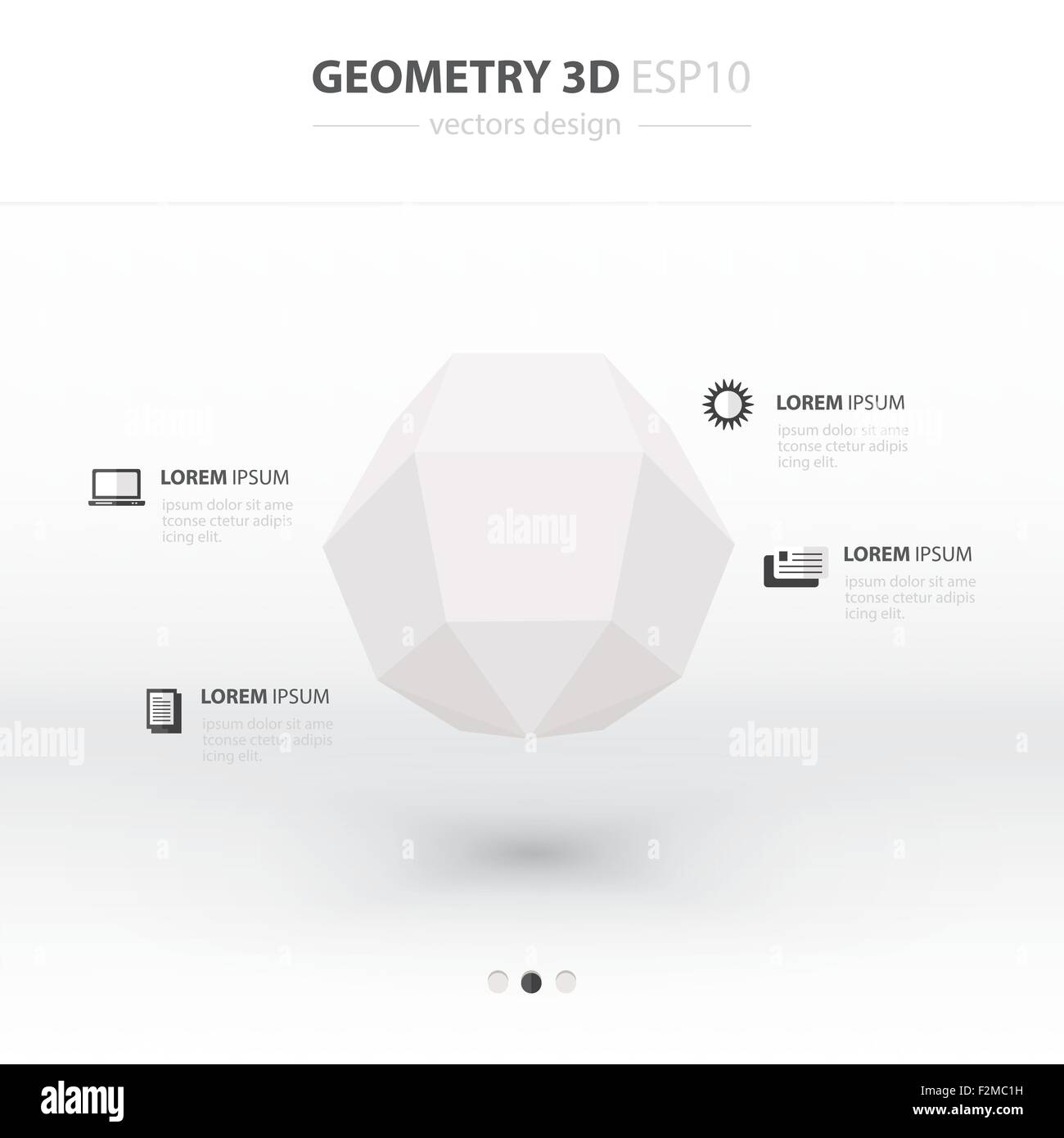 Sphere Geometry Abstract 3D Infographic And Icons Design white Color ...