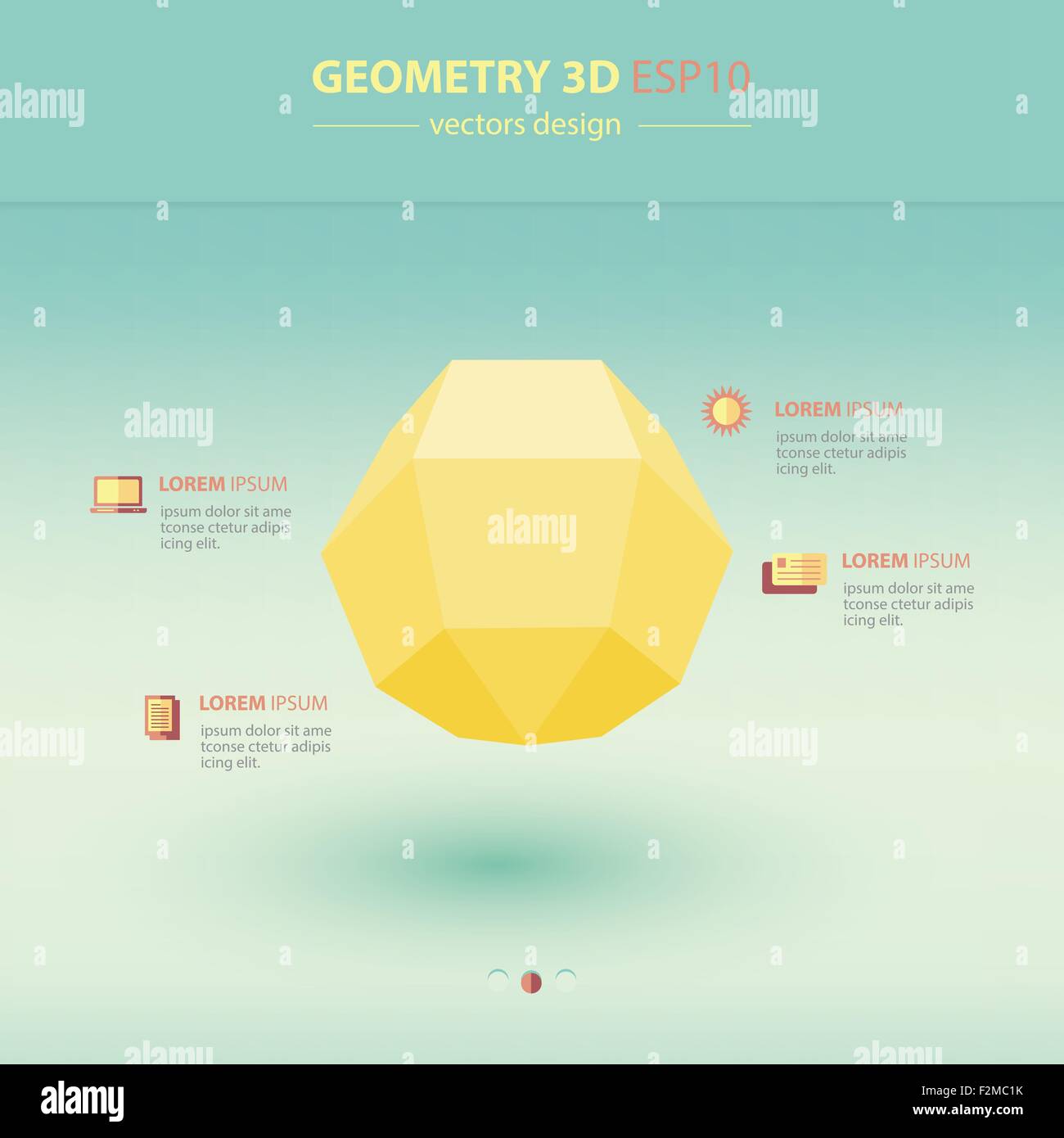 Sphere Geometry Abstract 3D Infographic And Icons Design Stock Vector ...