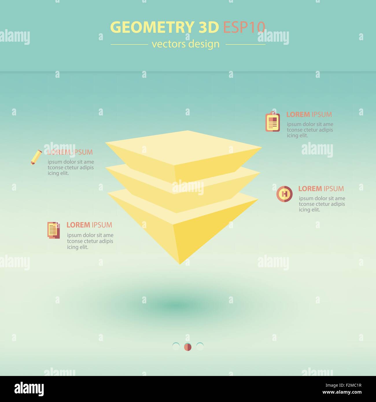 Pyramid Geometry Abstract 3D Infographic And Icons Design Stock Vector ...