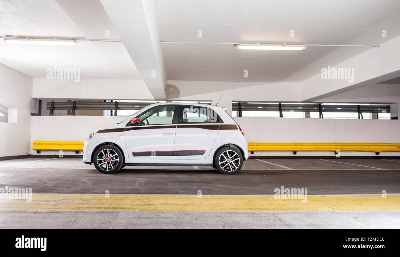 Renault Twingo white small car on location East London Stock Photo - Alamy
