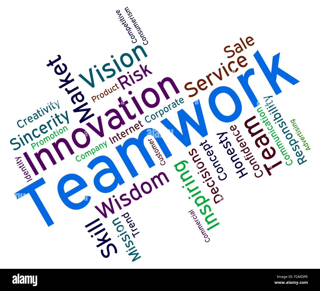 Teamwork Words Representing Unity Group And Combined Stock Photo - Alamy
