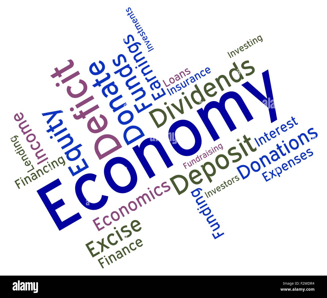 Economy Word Indicating Micro Economics And Economize Stock Photo - Alamy