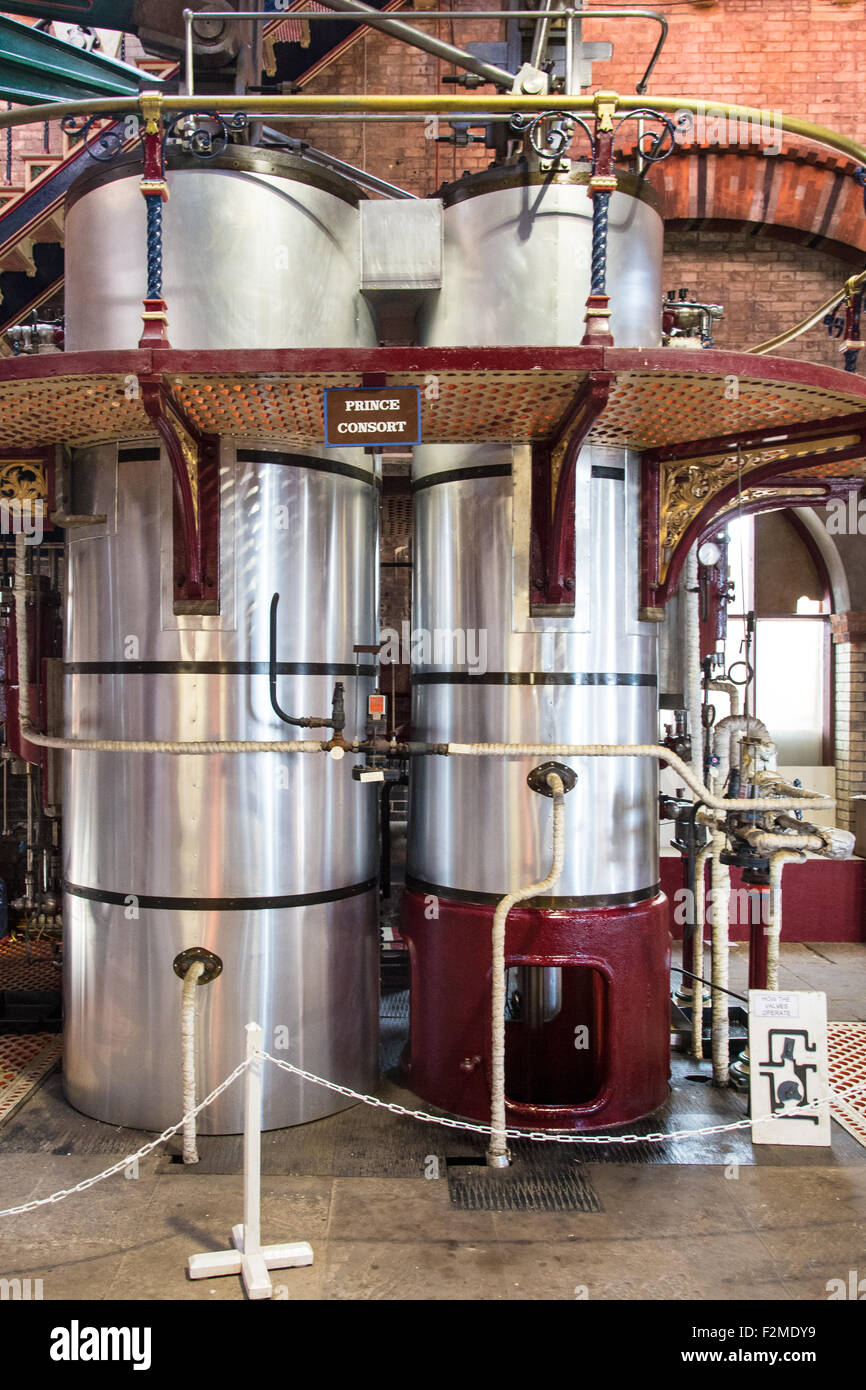 Restored steam engine named Prince Consort at Crossness Sewage Pumping ...