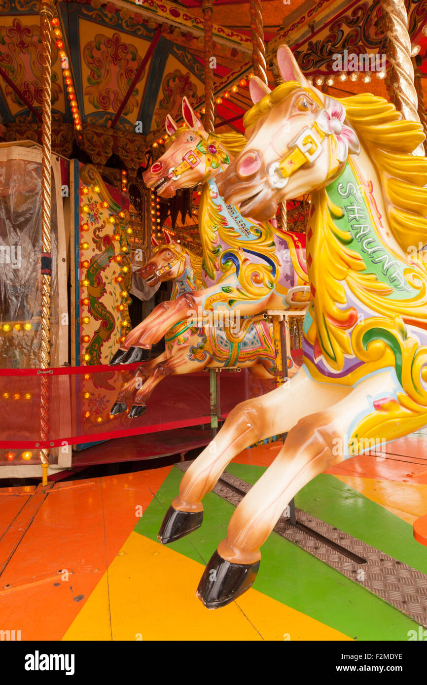 Old fashioned fun fair carousel hi-res stock photography and images - Alamy