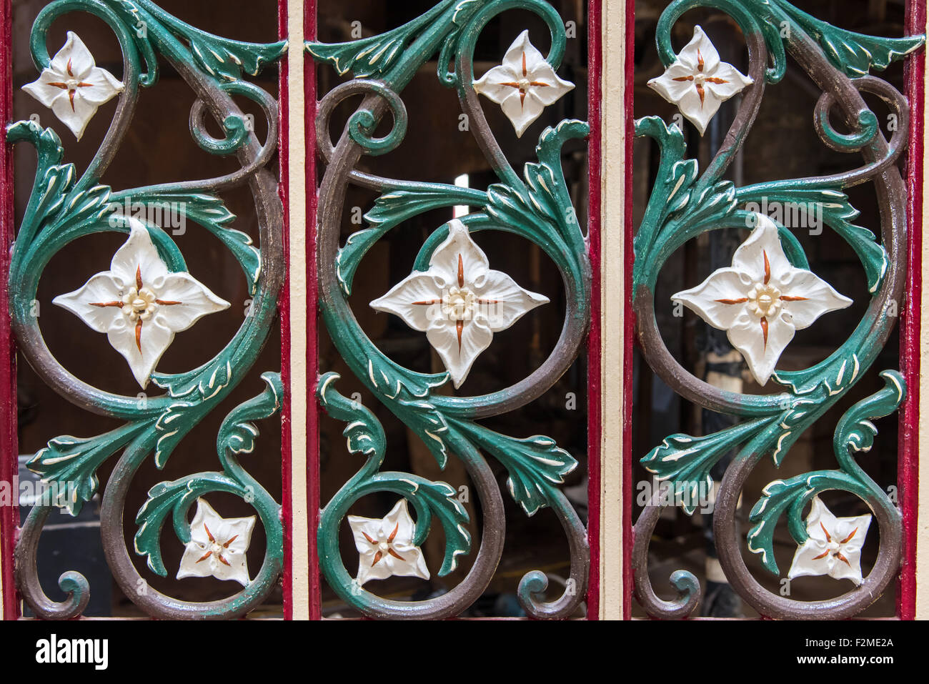 Detail of the wrought ironwork at Crossness Sewage Pumping Station ...