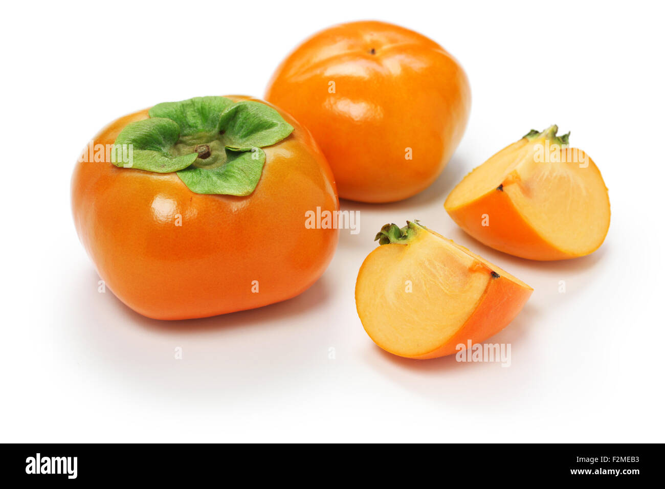 jiro kaki, japanese persimmon on white background Stock Photo - Alamy