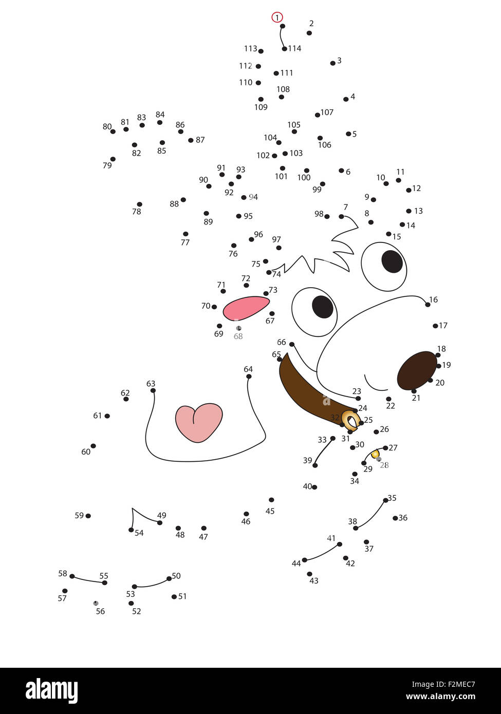 Game for children : join the dots following the numbers Stock Photo - Alamy