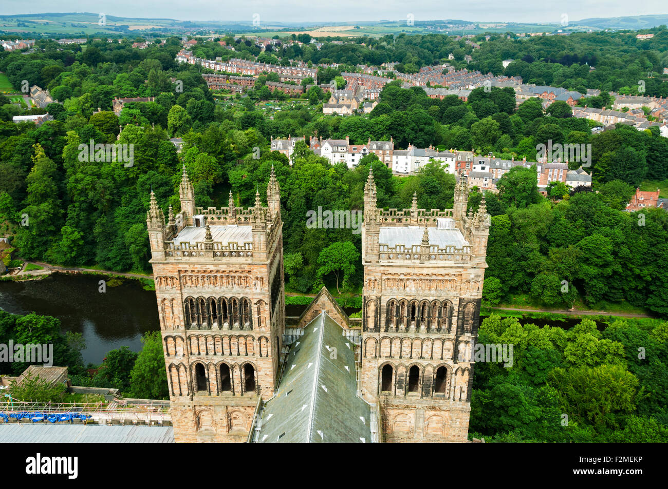 Durham Cathedral from the Central Tower. Durham, England, UK Stock ...