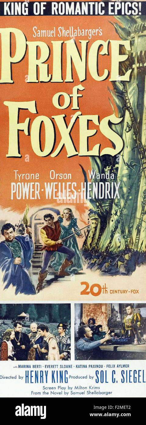 Prince of Foxes - Movie Poster Stock Photo - Alamy