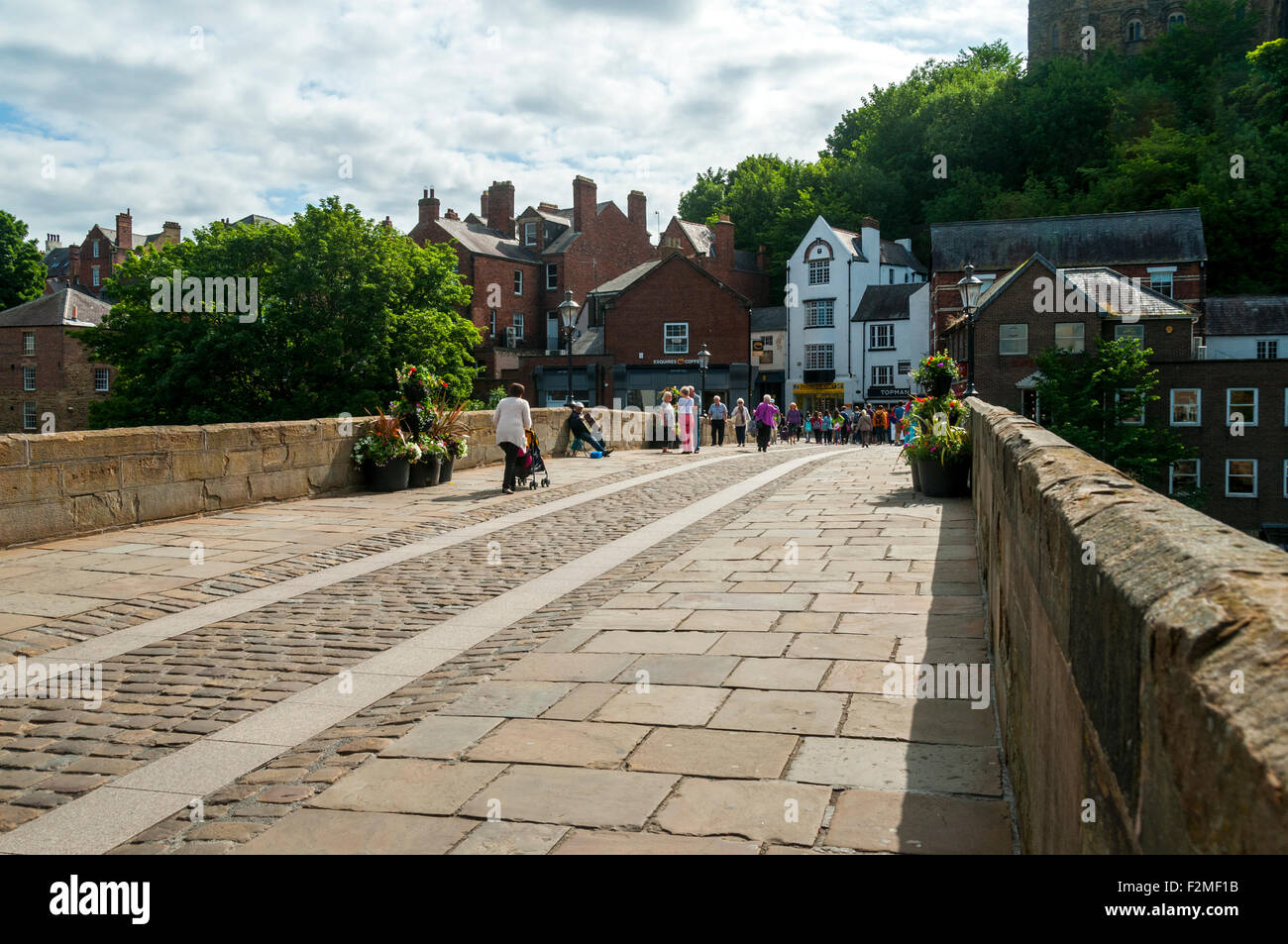 Framwellgate Bridge over the river Wear, looking east. Durham City ...