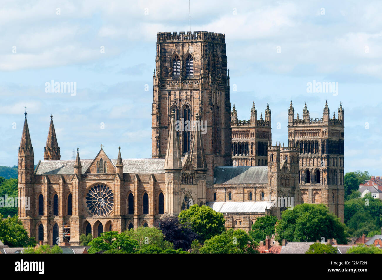 Durham Cathedral and city from the south east. Durham, England, UK ...