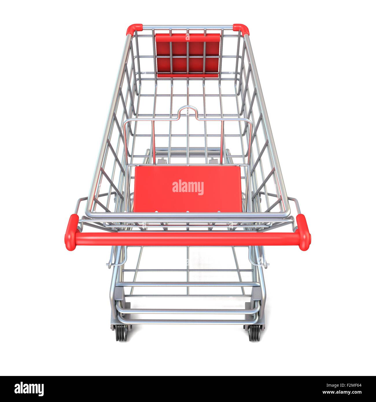 Shopping cart, top view. 3D render illustration isolated on white ...