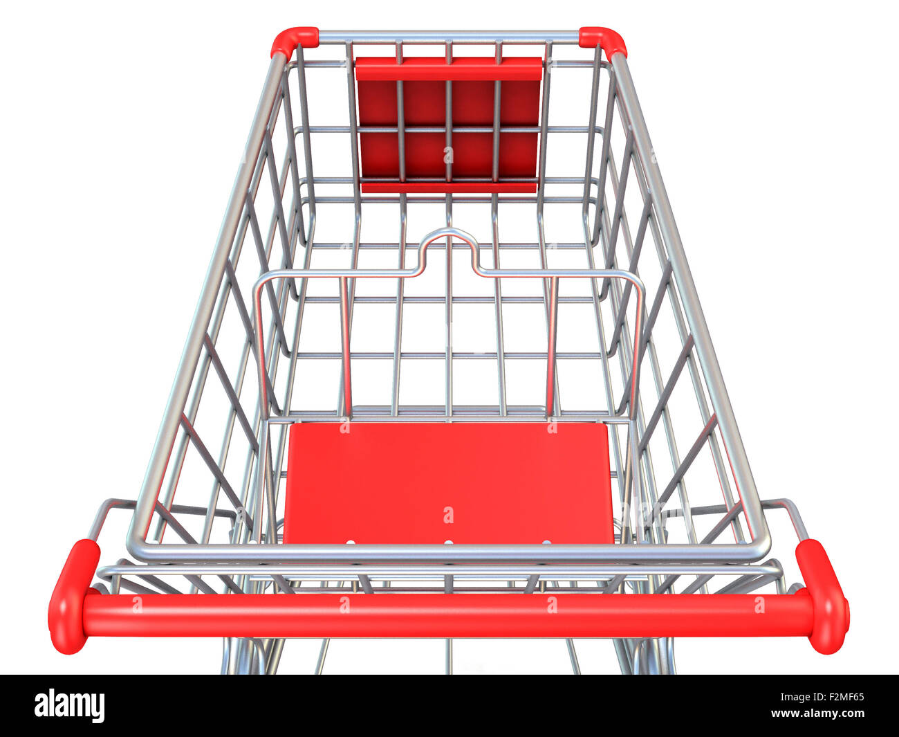 Shopping cart, top view. 3D render illustration isolated on white ...