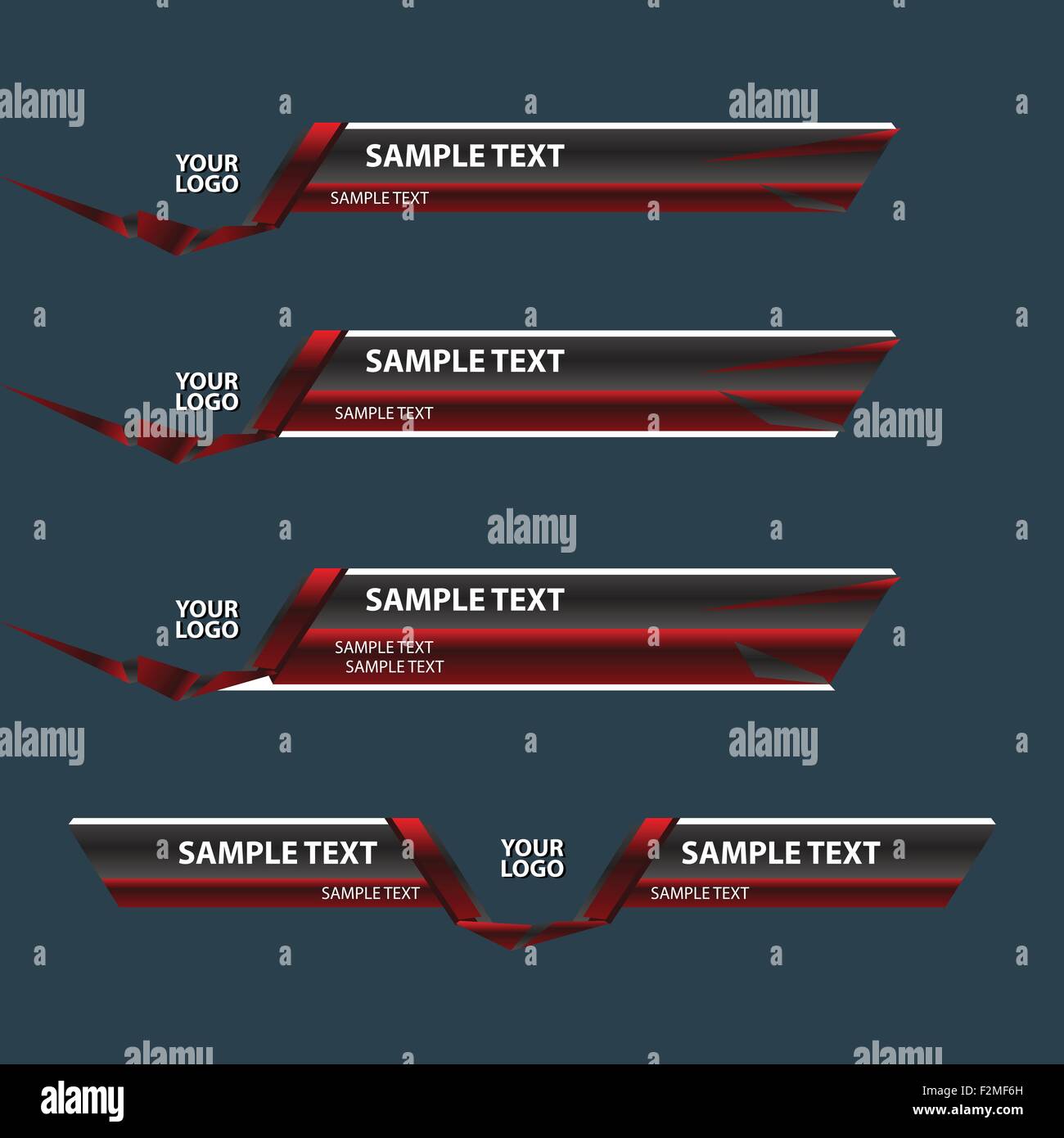 fractal lower third banner bar screen broadcast Stock Vector Image ...