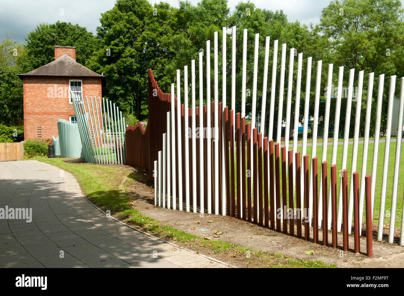 Sculptural fencing at the Freemans Quay Leisure Centre building, Durham ...
