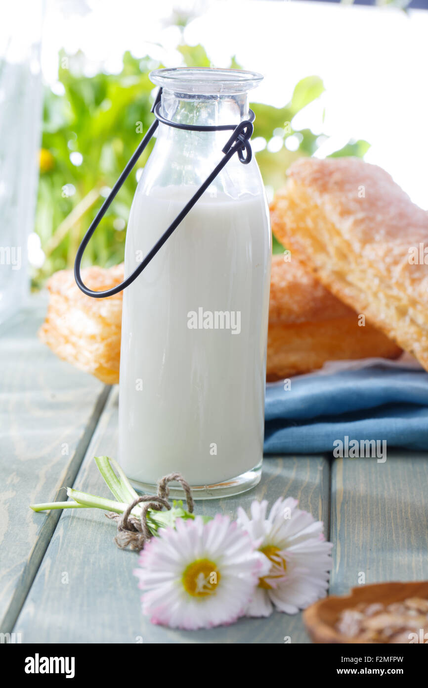 Light breakfast with milk Stock Photo - Alamy