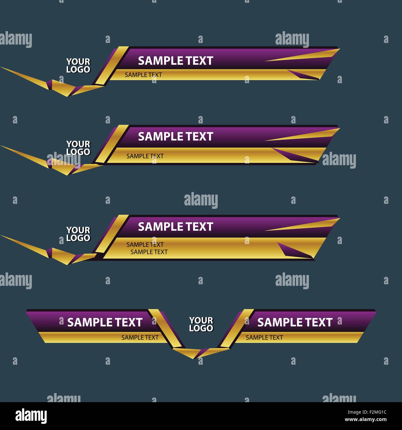 fractal lower third banner bar screen broadcast Stock Vector Image ...