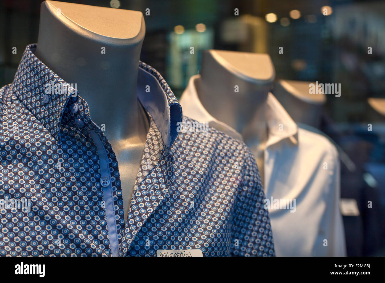 Close up of male shirts in the clothes shop Stock Photo - Alamy