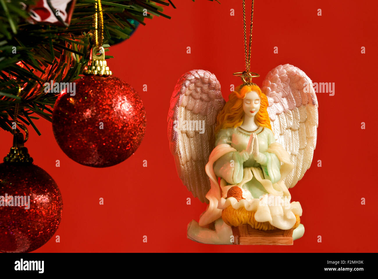 Christmas Tree Angel Red