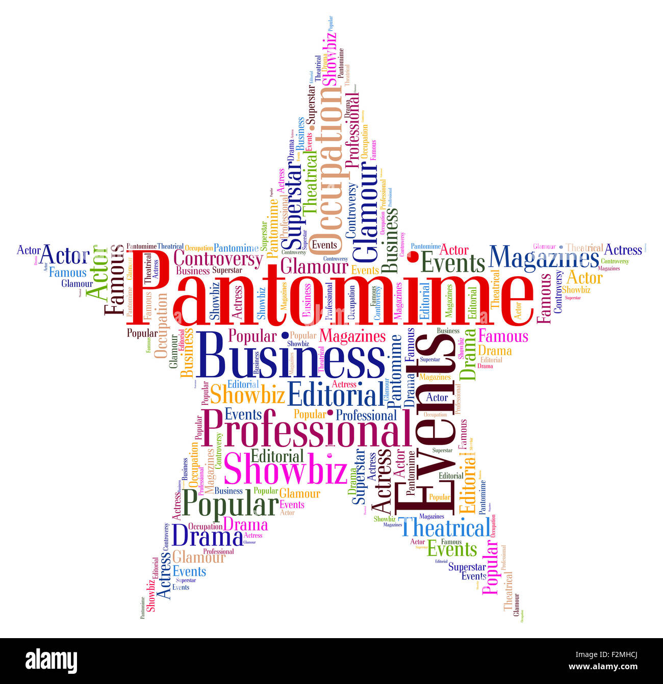 Pantomime Star Showing Melodrama Word And Theater Stock Photo - Alamy