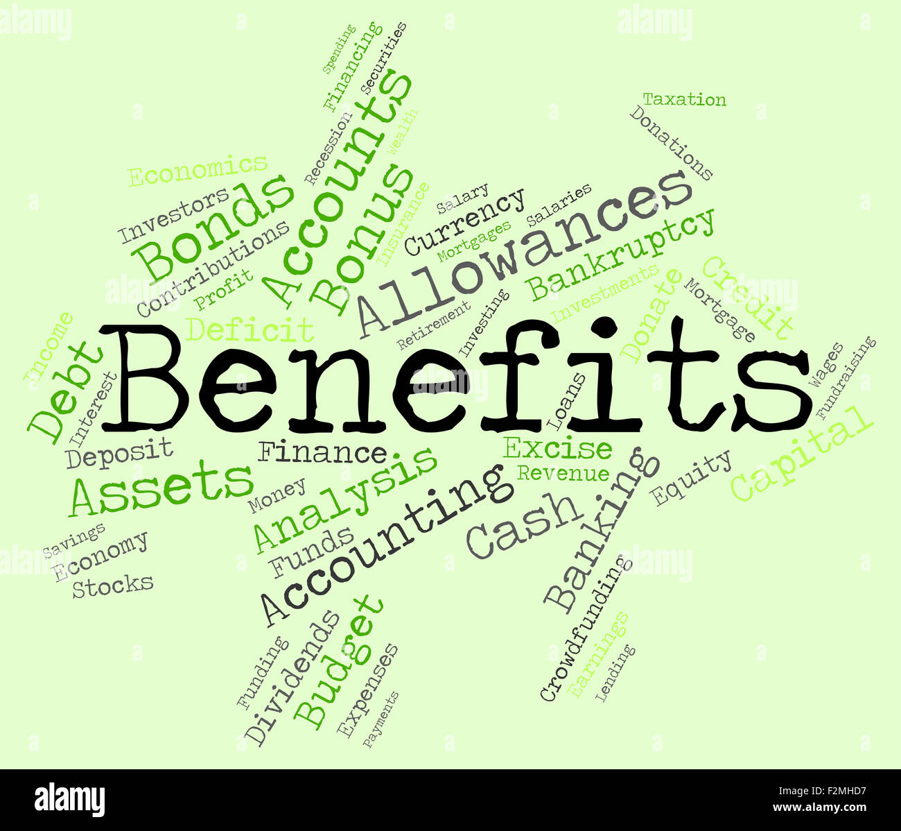 Benefits Word Representing Text Wordcloud And Compensation Stock Photo ...