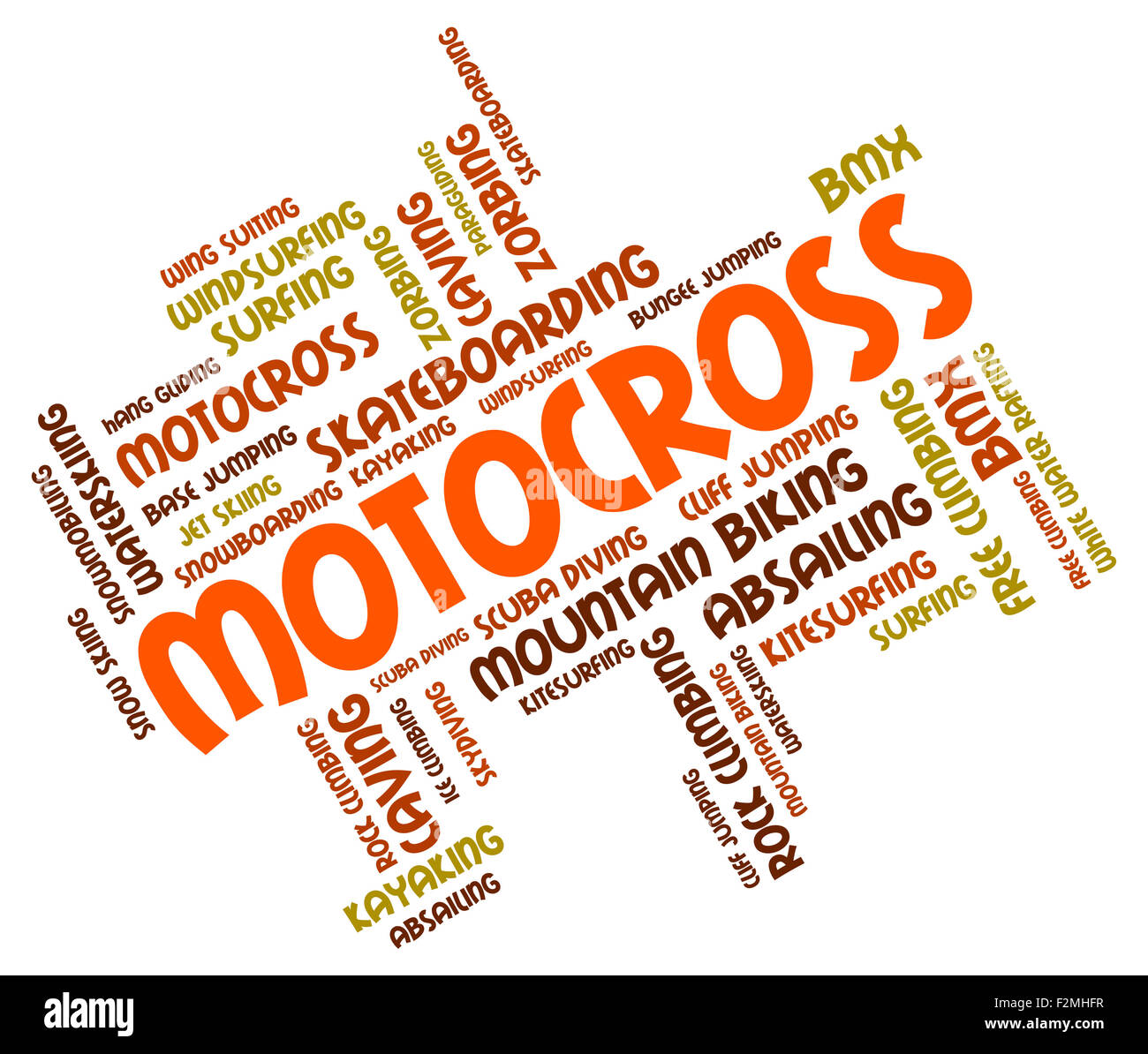 Motocross Words Showing Motorcycle Motorcross And Motor Stock Photo - Alamy