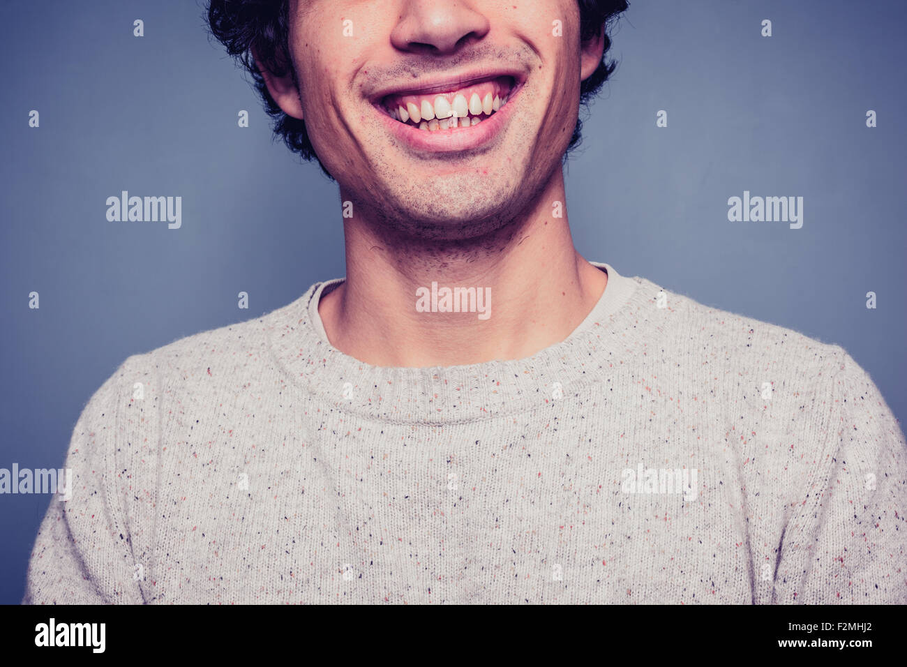 Smiling mouth close up man hi-res stock photography and images - Alamy