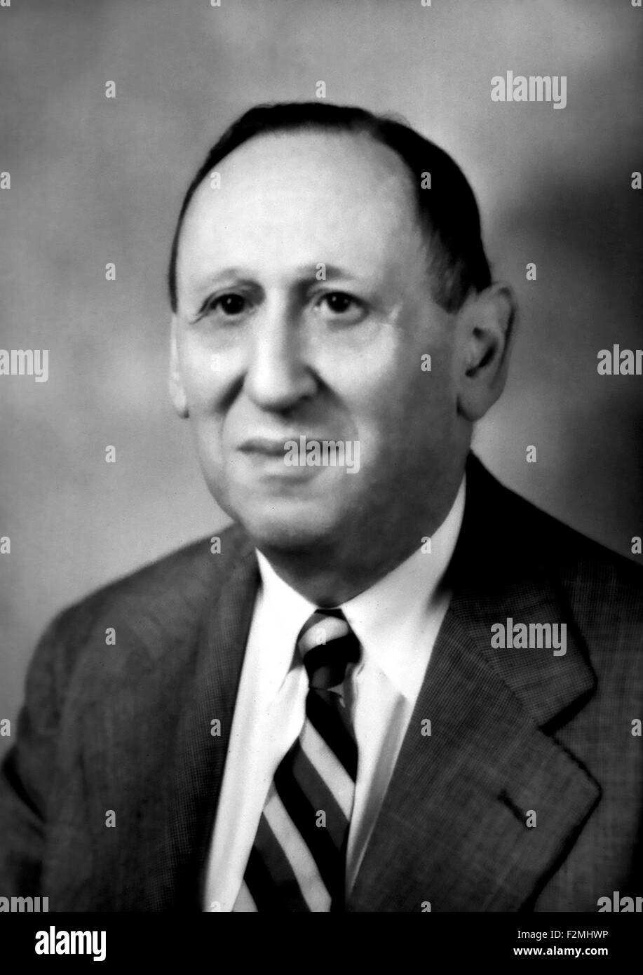 LEO KANNER (1894-1981) about 1955. Austrian-American psychiatrist who ...
