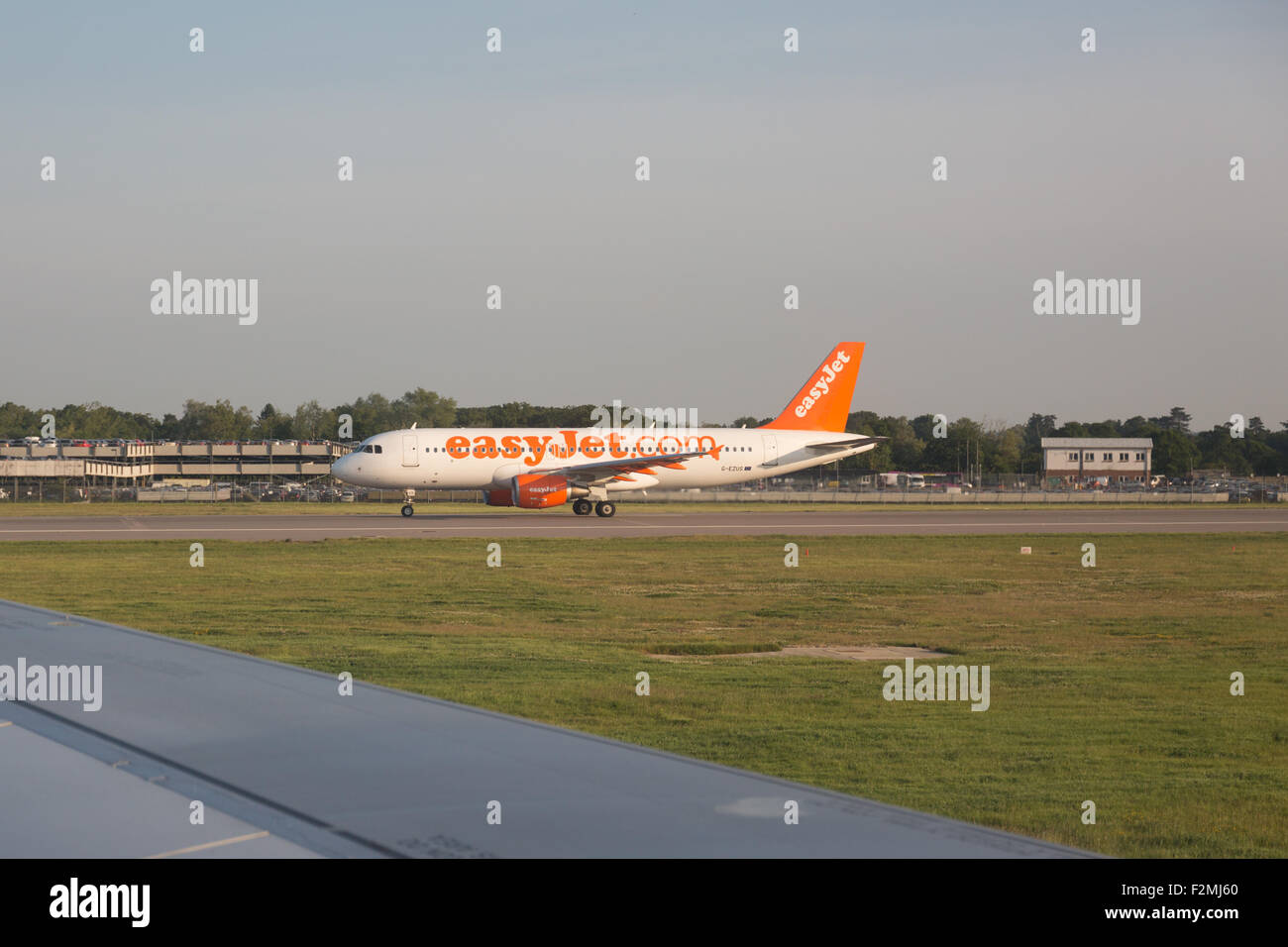 Easyjet plane preparing for take off at London Gatwick airport, Surrey ...