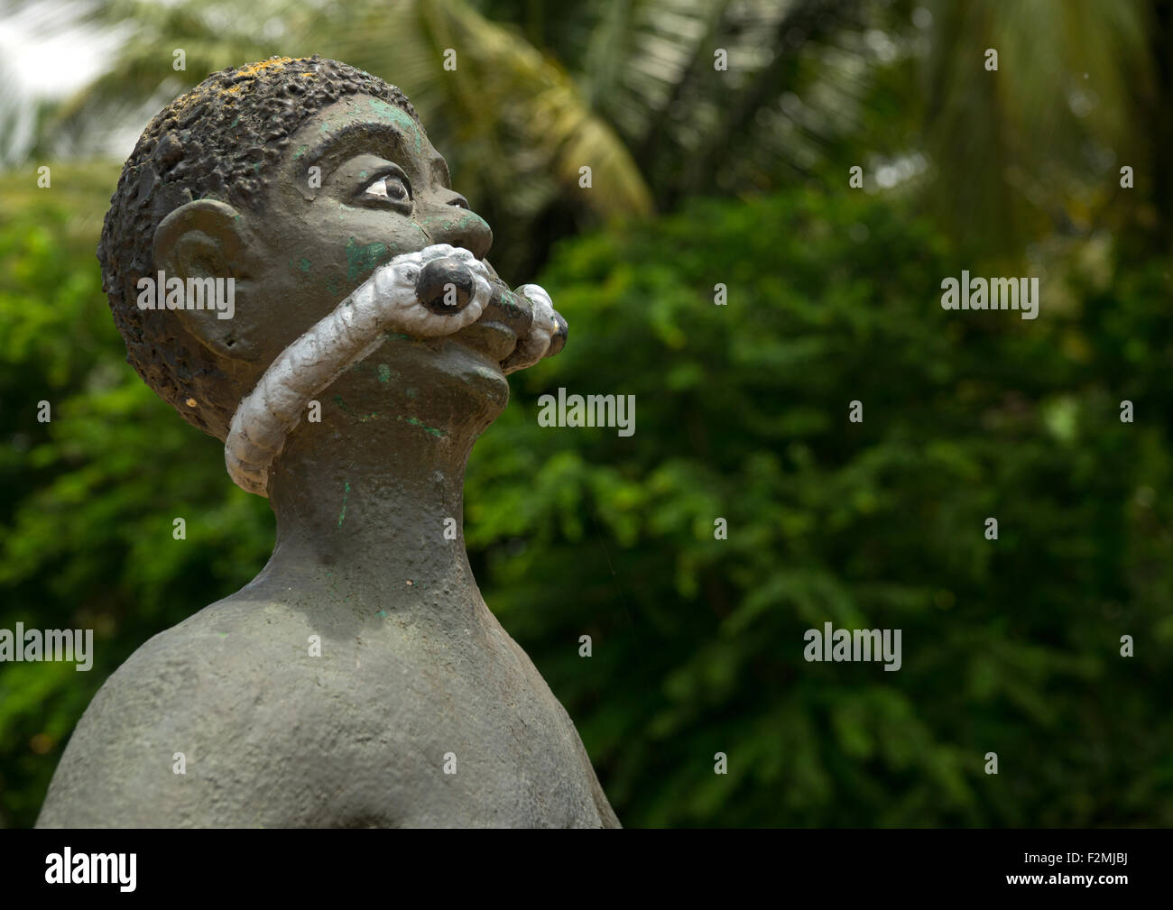 Benin, West Africa, Ouidah, slave statue on the slave trail Stock Photo ...