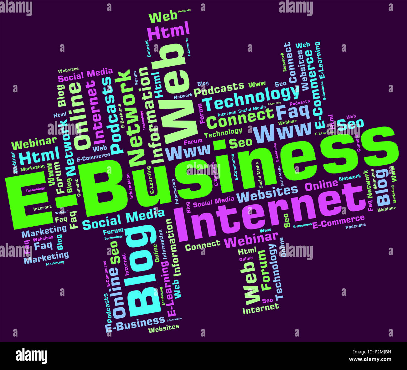 Ebusiness Word Showing World Wide Web And Web Site Stock Photo - Alamy