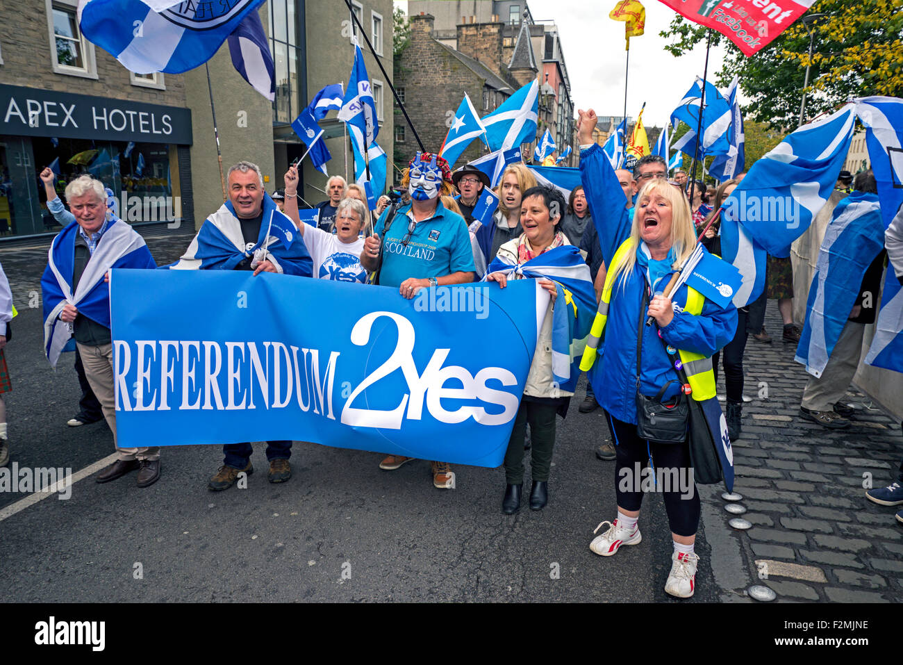 A rally by SNP supporters on the first anniversary of the Scottish ...
