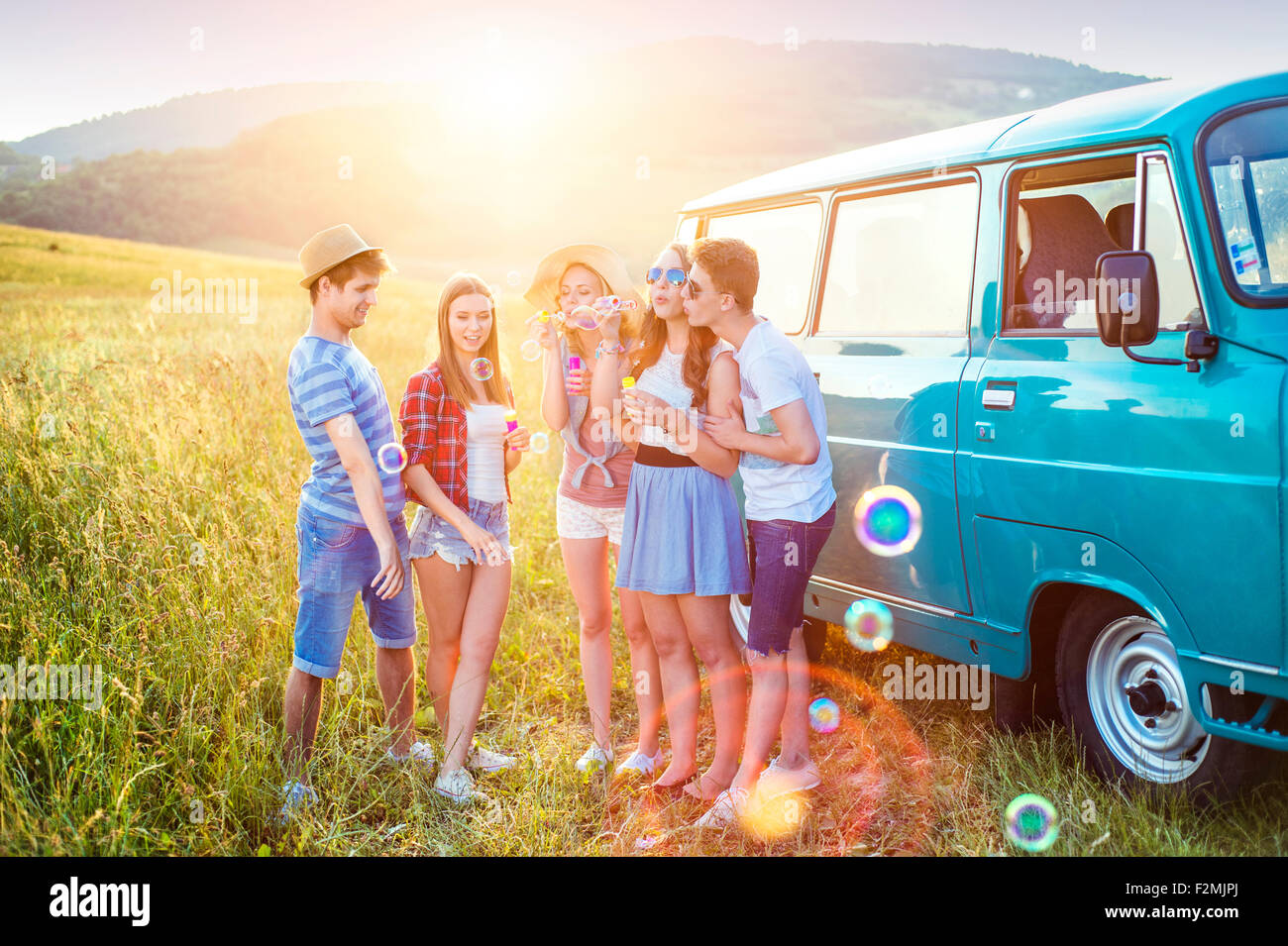 Group of friends on a road trip hi-res stock photography and images - Alamy