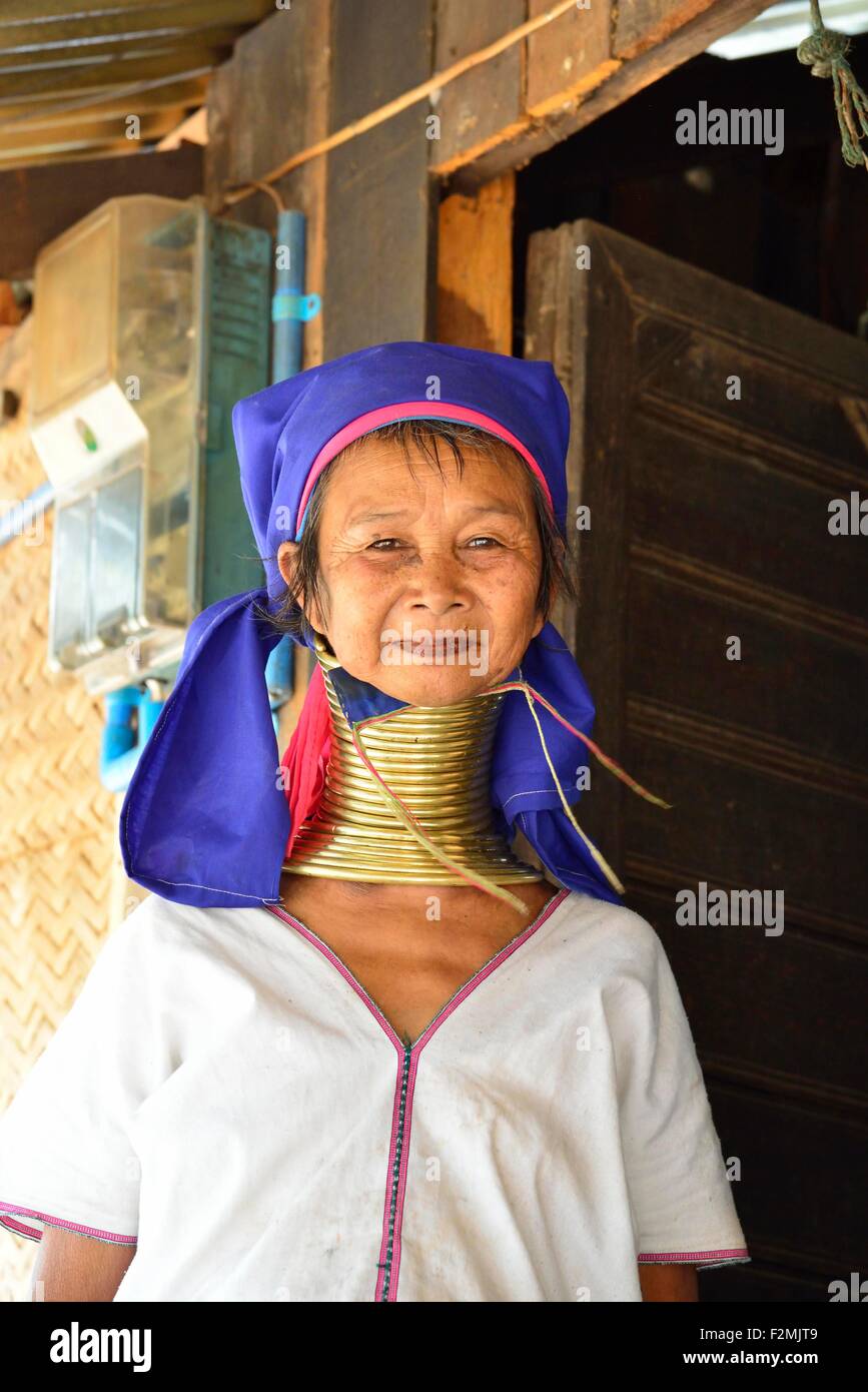 Long neck woman in myanmar myanmar burma giraffe neck burmese asia hi ...