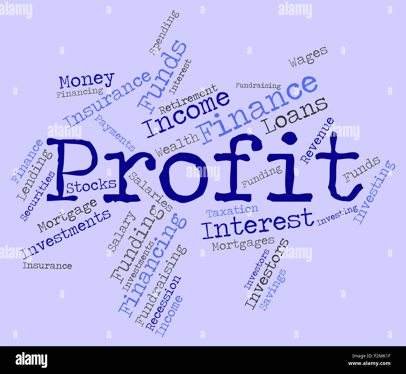 Profit Word Showing Wordcloud Earns And Lucrative Stock Photo - Alamy