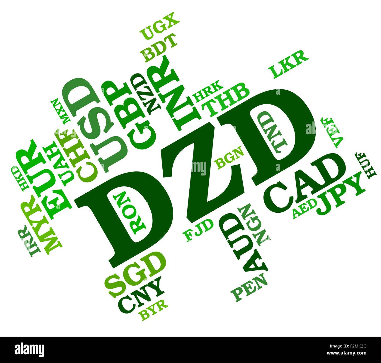 Dzd Currency Indicating Algerian Dinar And Banknotes Stock Photo - Alamy