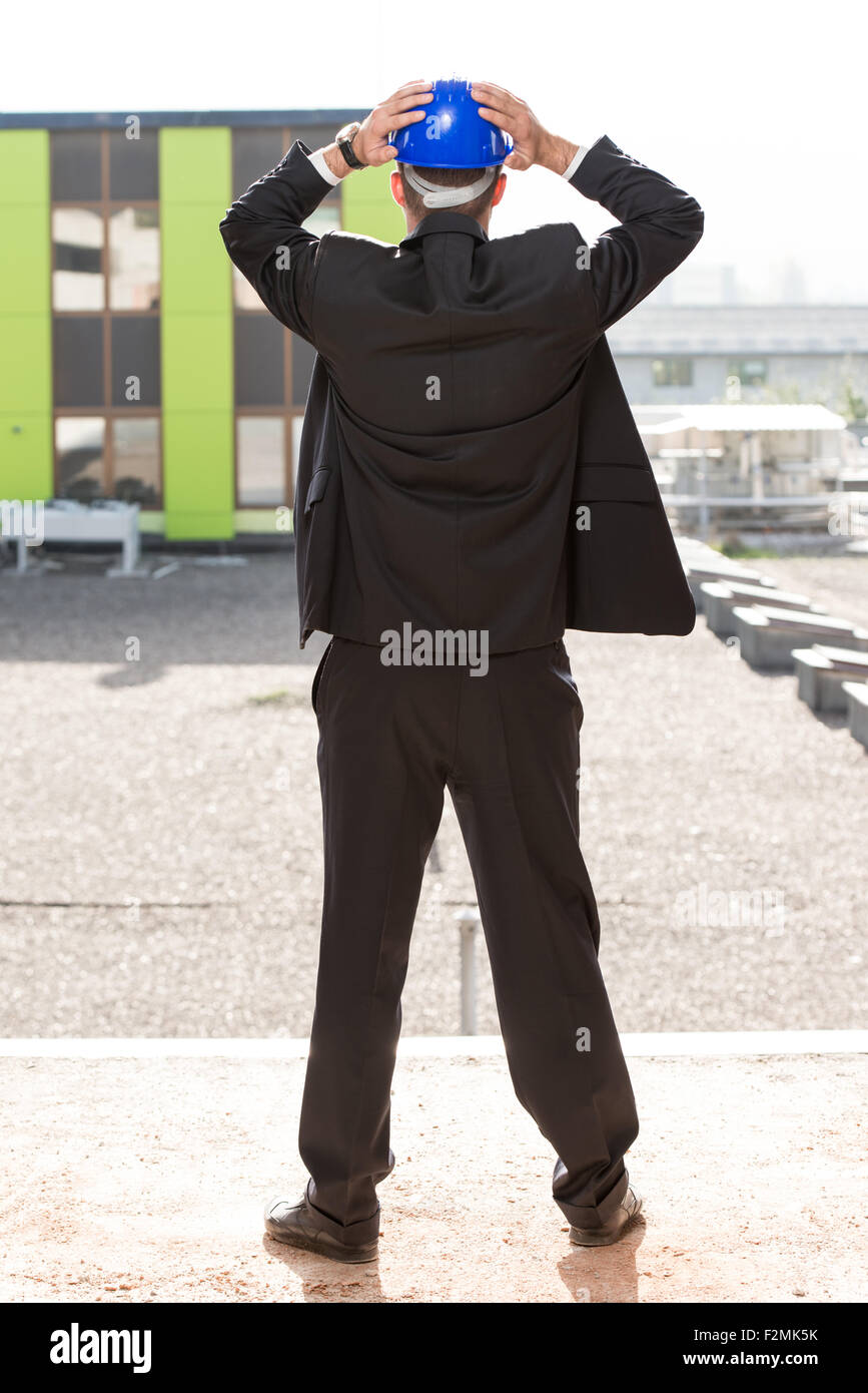 Handsome Construction Manager With Problems And Stress In The Office ...