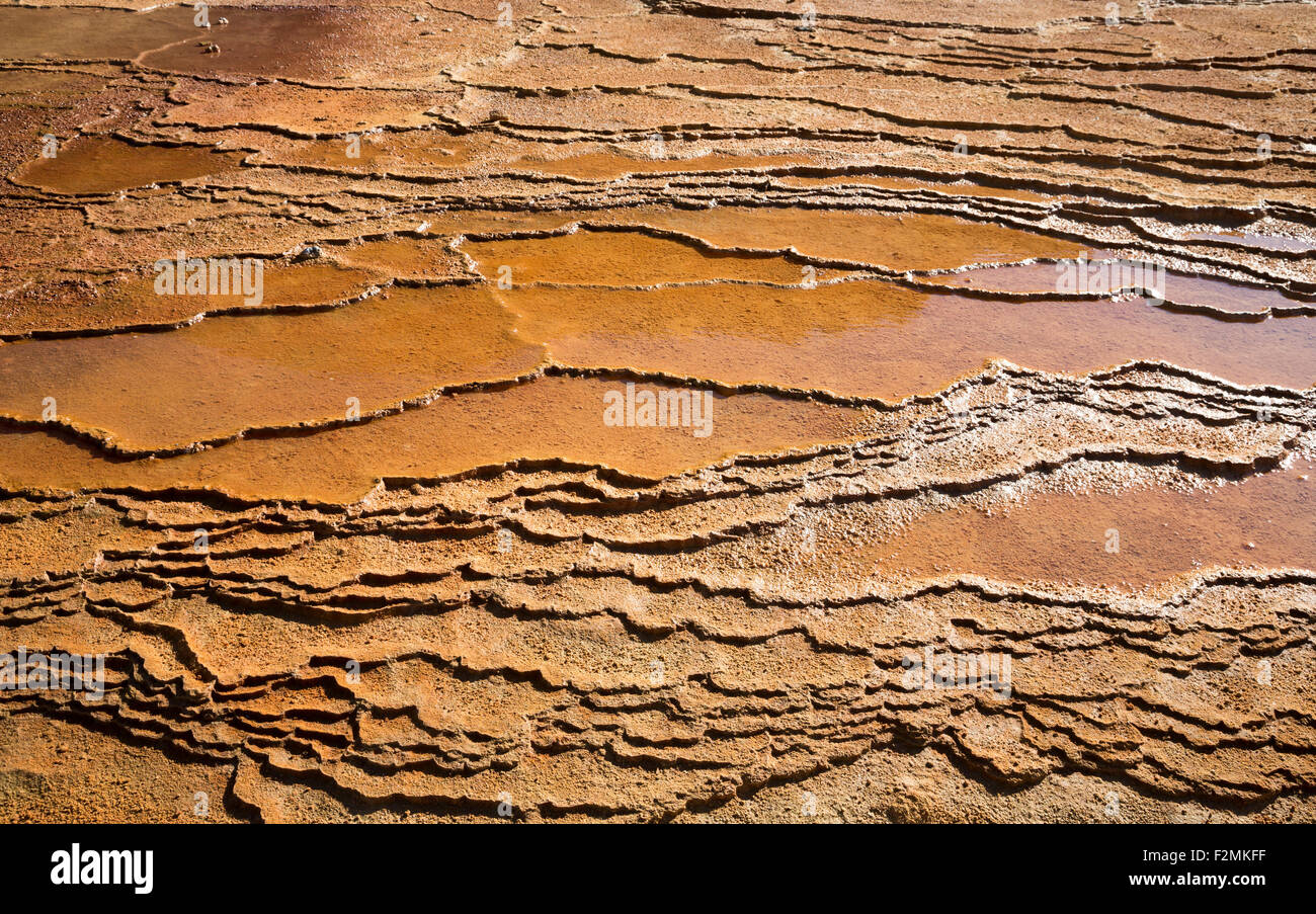Green River, Utah - Travertine terraces formed by Crystal Geyser, a ...