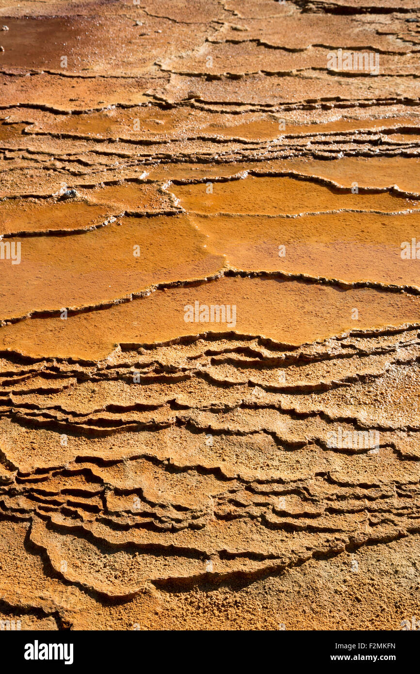 Green River, Utah - Travertine terraces formed by Crystal Geyser, a ...