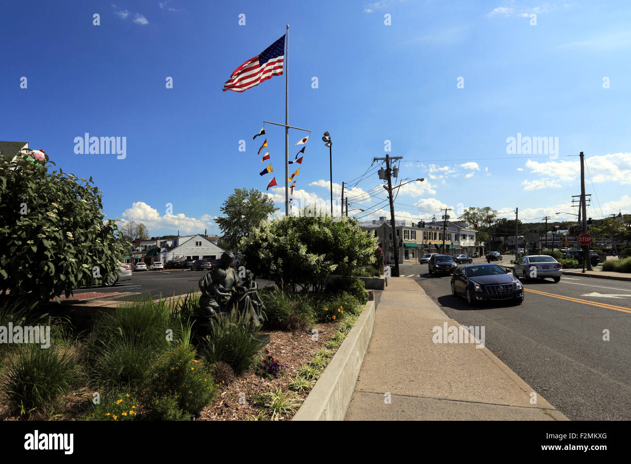 Village of Port Jefferson harbor Long Island New York Stock Photo - Alamy