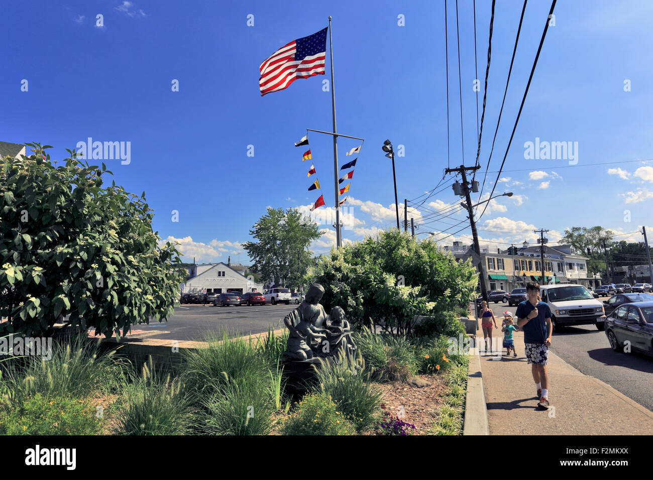 Village of Port Jefferson harbor Long Island New York Stock Photo - Alamy
