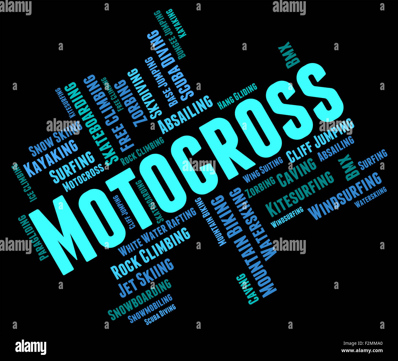 Motocross Words Showing Sport Racer And Supercross Stock Photo - Alamy