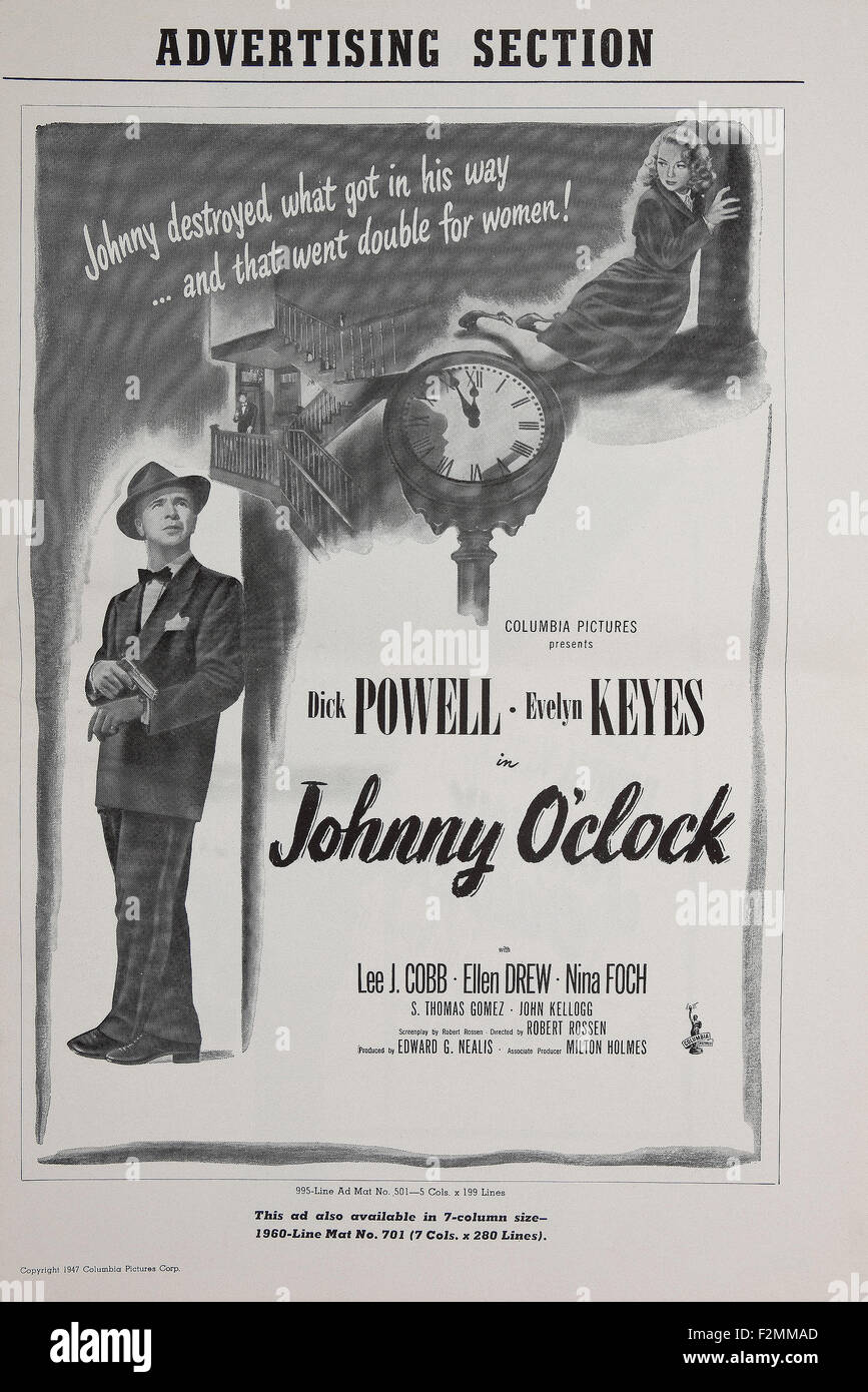 Johnny O'Clock 14 - Movie Poster Stock Photo - Alamy