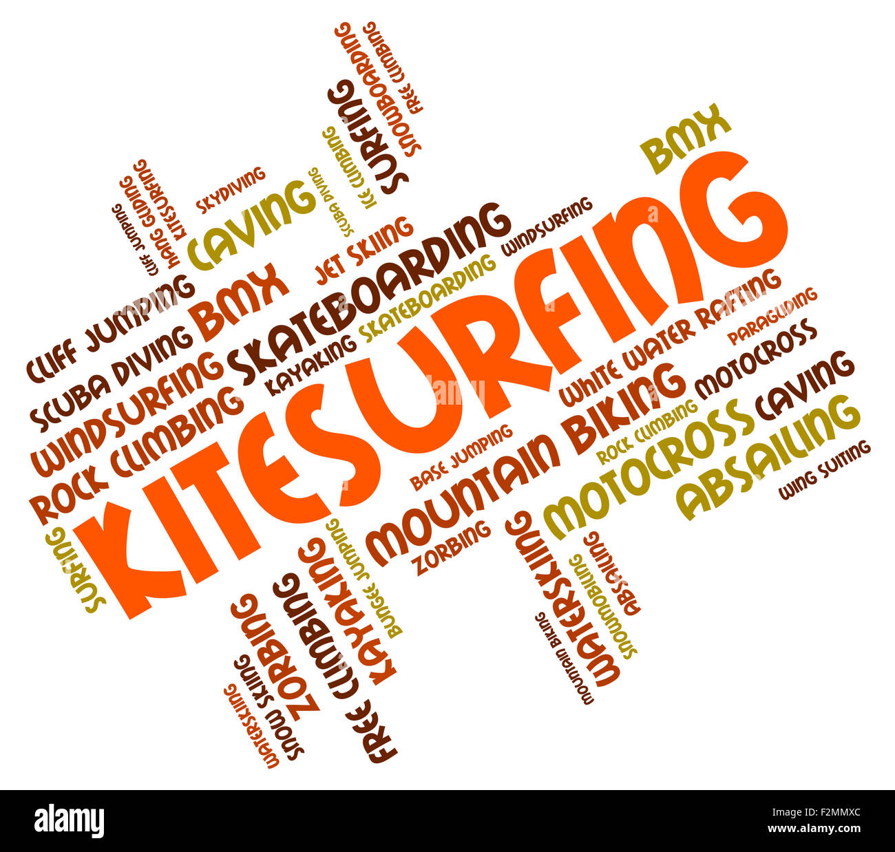 Kitesurfing Word Indicating Water Sport And Wordcloud Stock Photo - Alamy