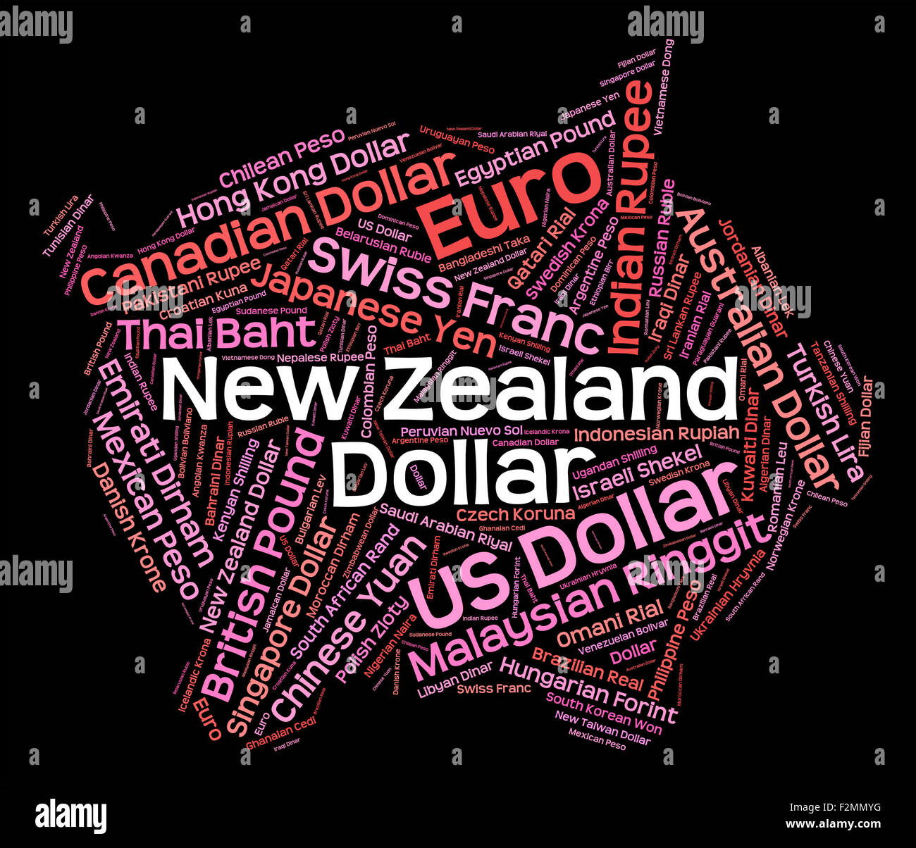 New Zealand Dollar Showing Foreign Exchange And Banknotes Stock Photo ...