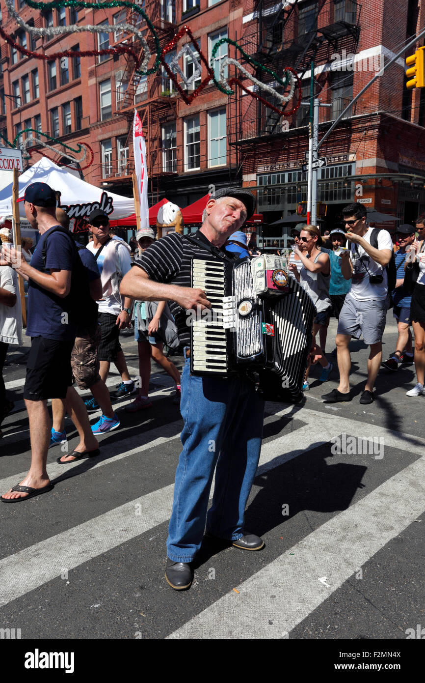 Accordion player San Gennaro Festival Mulberry St. Little Italy ...