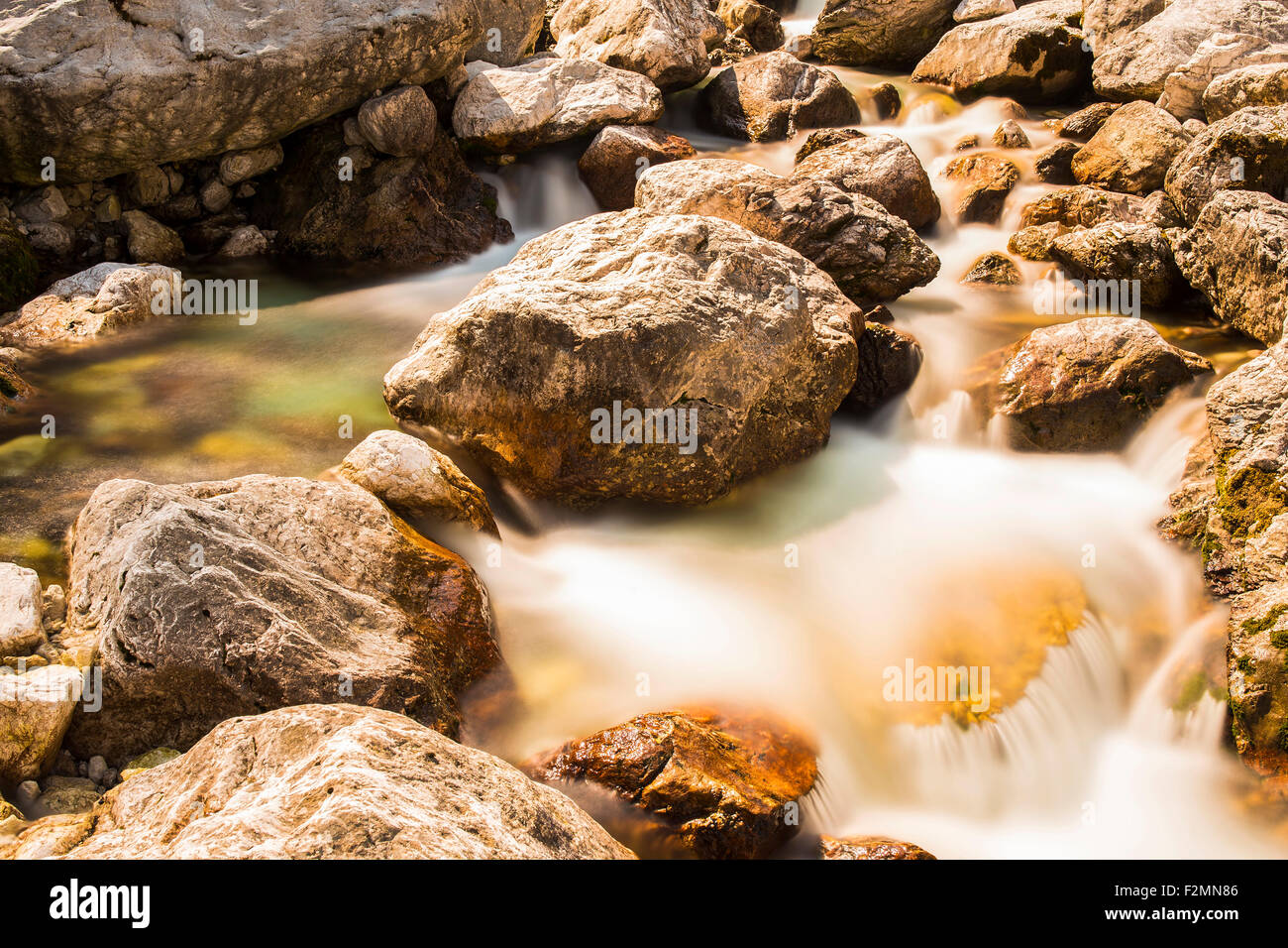 Clean water stream, photographed with long exposure time Stock Photo ...