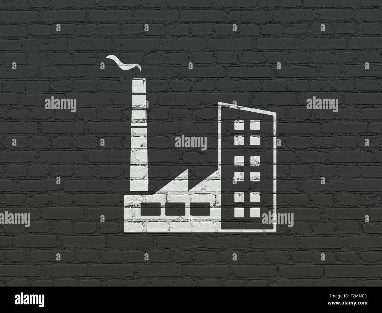 Industry concept: Industry Building on wall background Stock Photo - Alamy
