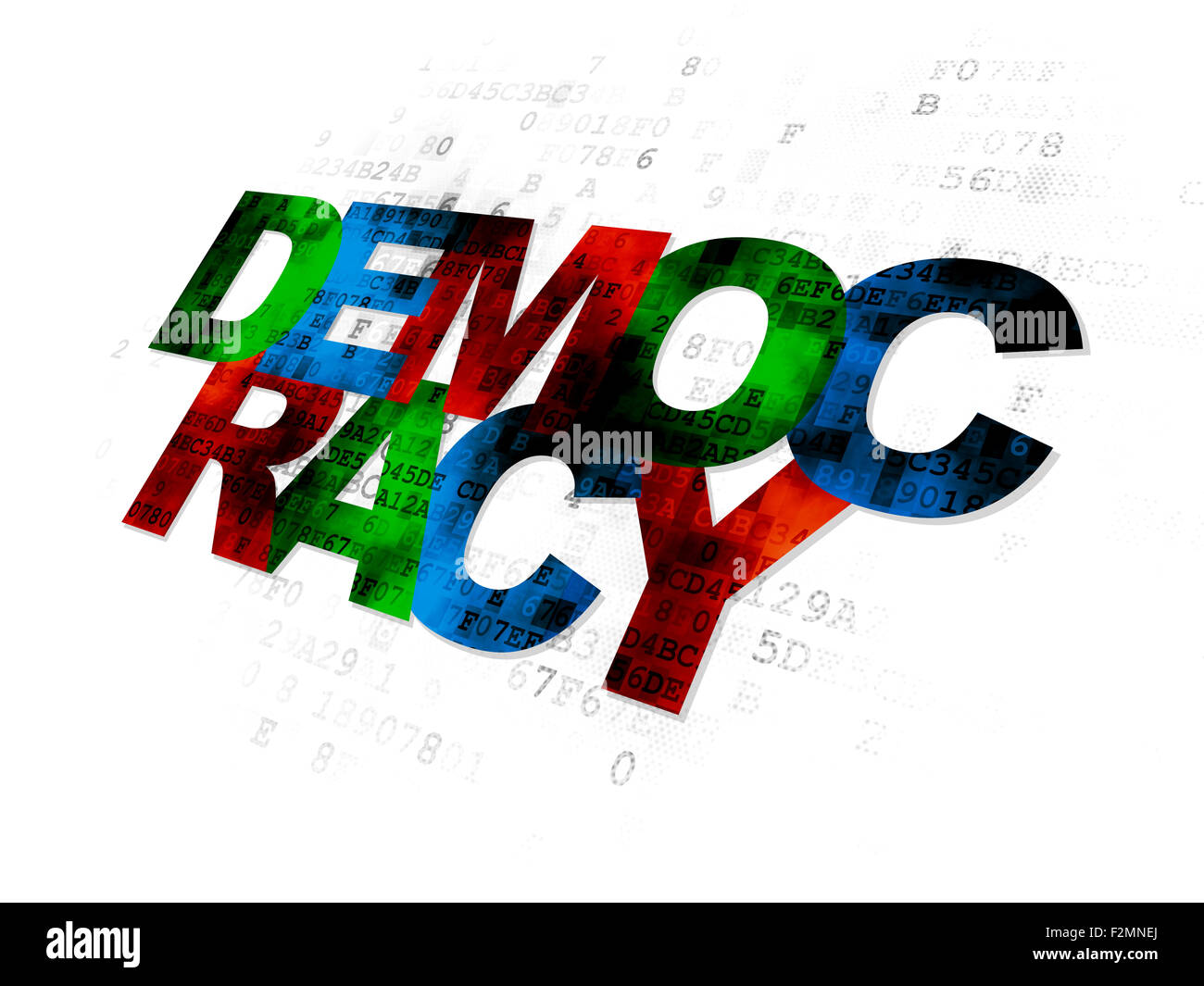 Politics concept: Democracy on Digital background Stock Photo - Alamy