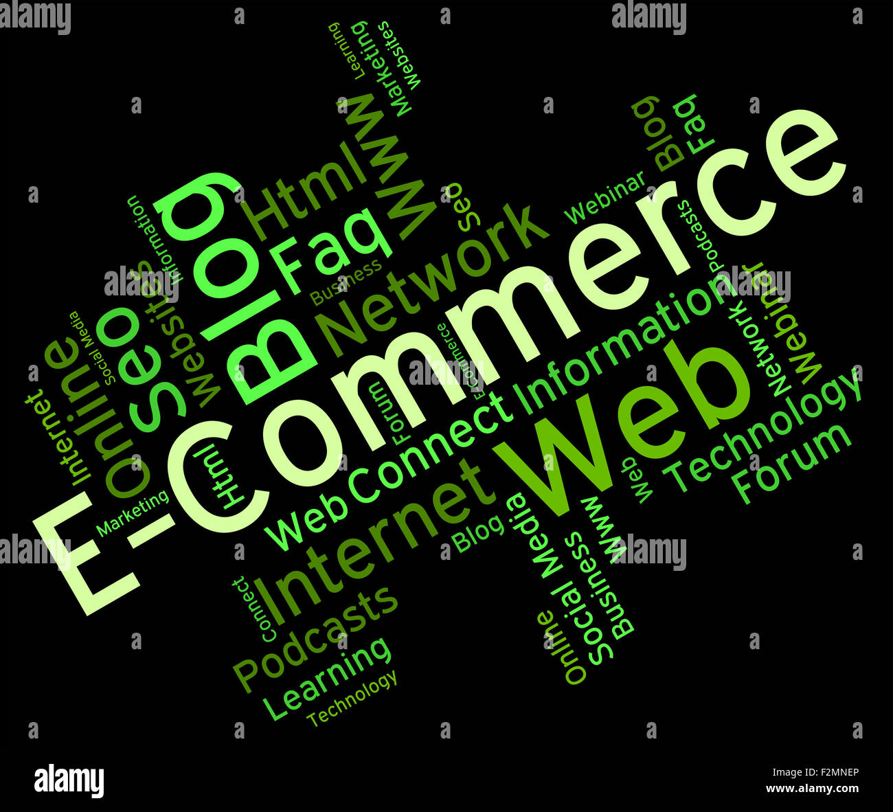 Ecommerce Word Indicating Online Business And Web Stock Photo - Alamy